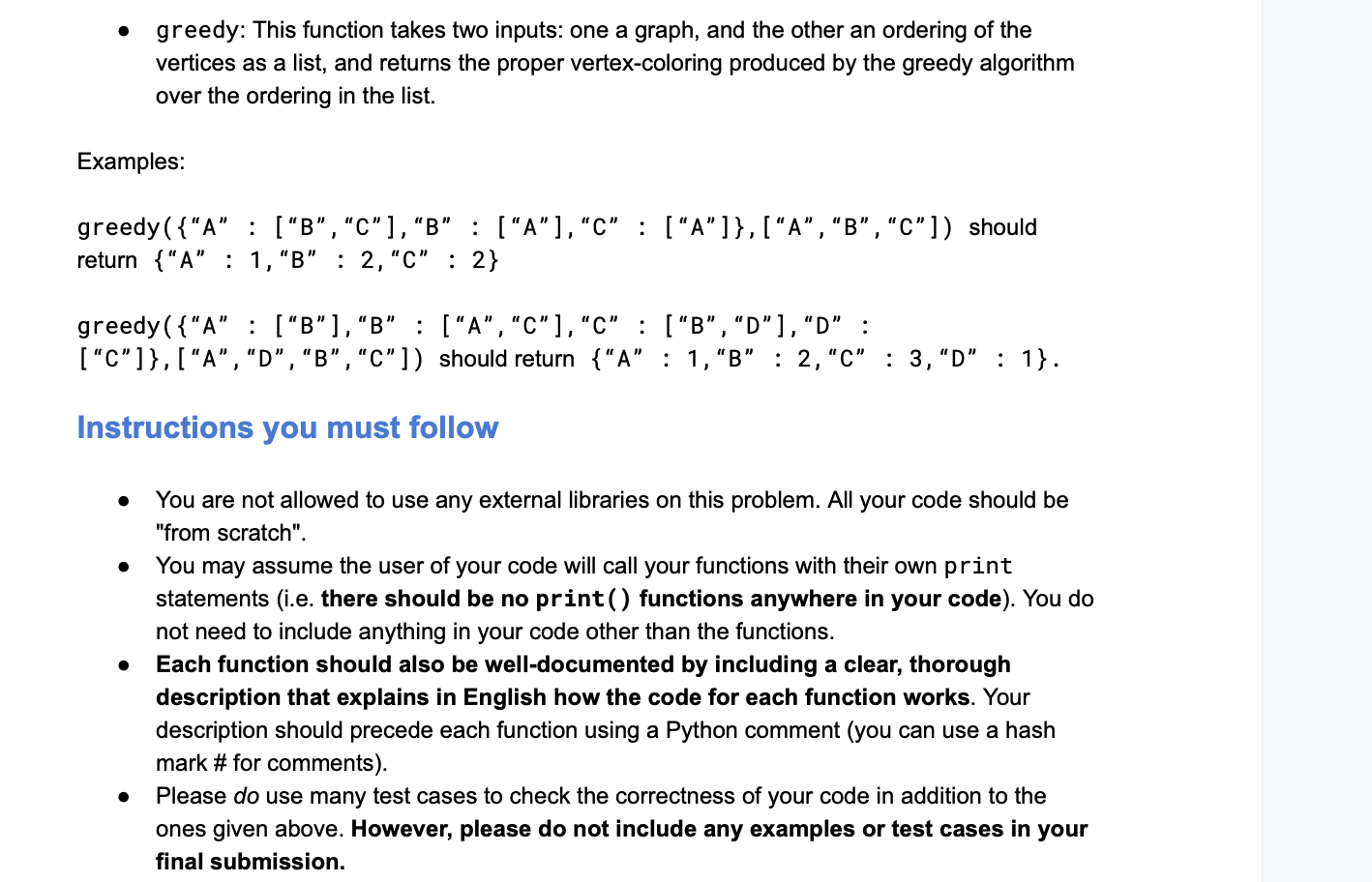 Solved • greedy: This function takes two inputs: one a | Chegg.com
