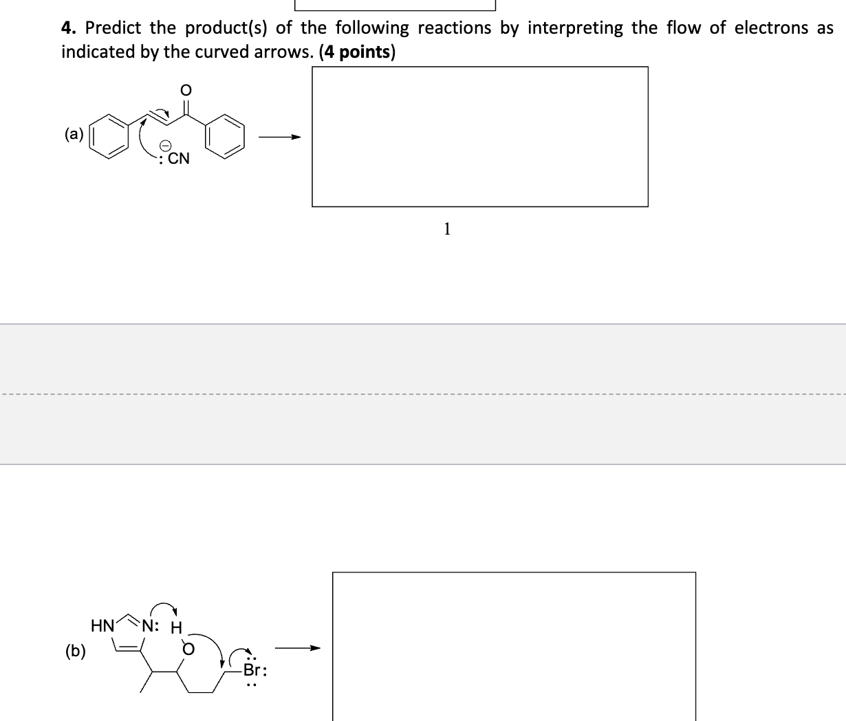 Solved 4. Predict the product(s) of the following reactions | Chegg.com
