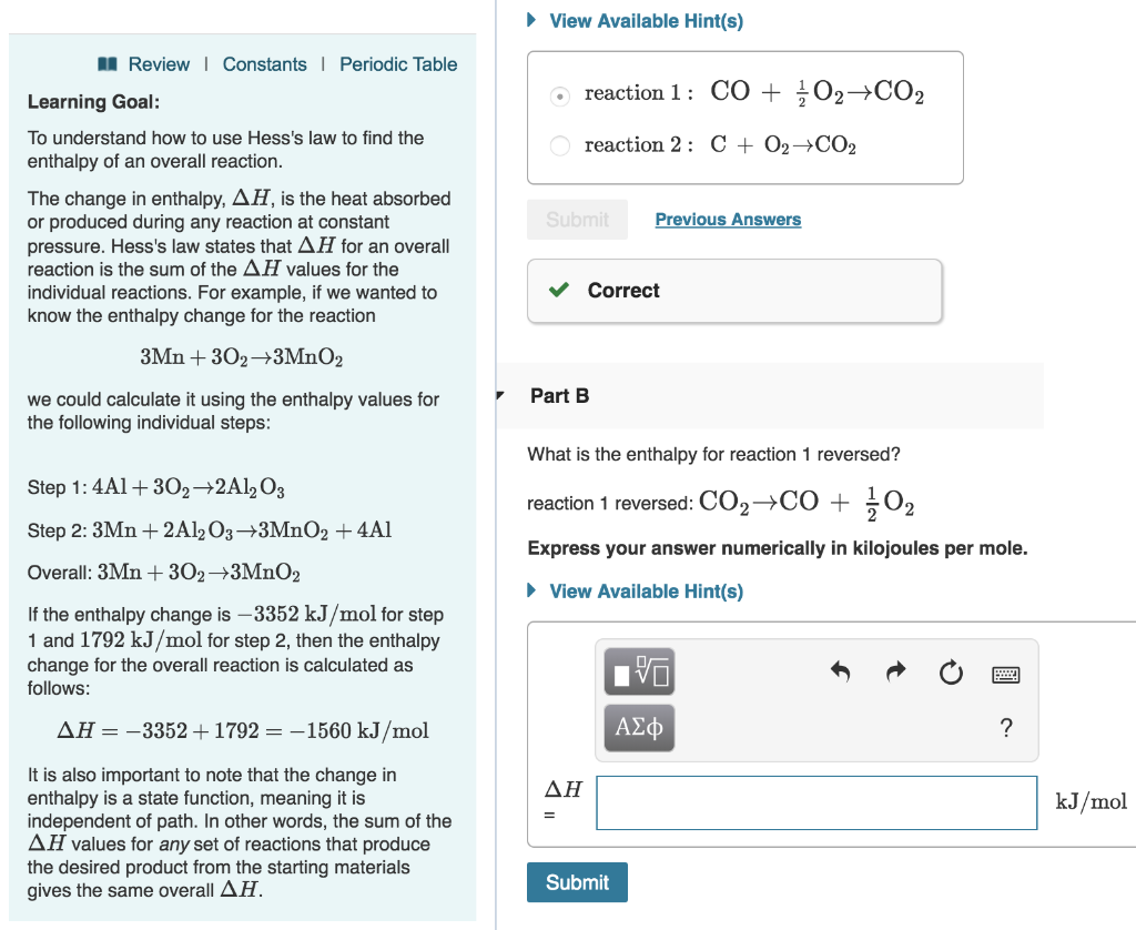 Solved View Available Hint(s) ReviewI Constants Periodic | Chegg.com