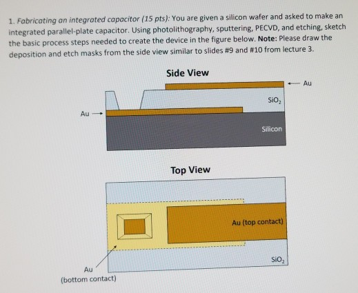 1. Fabricating an integrated capacitor (15 pts): You | Chegg.com