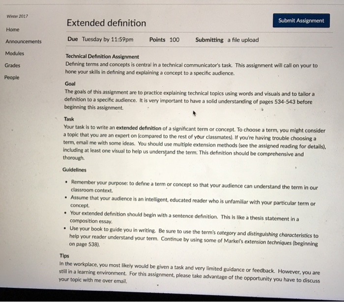 Solved Defining terms and concepts is central in a technical | Chegg.com