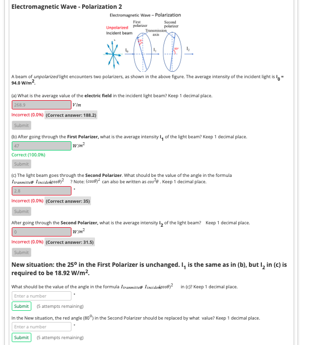 Solved Electromagnetic Wave - Polarization 2 Electromagnetic | Chegg.com