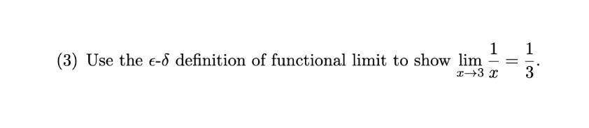 Solved 3) Use the -δ definition of functional limit to show | Chegg.com