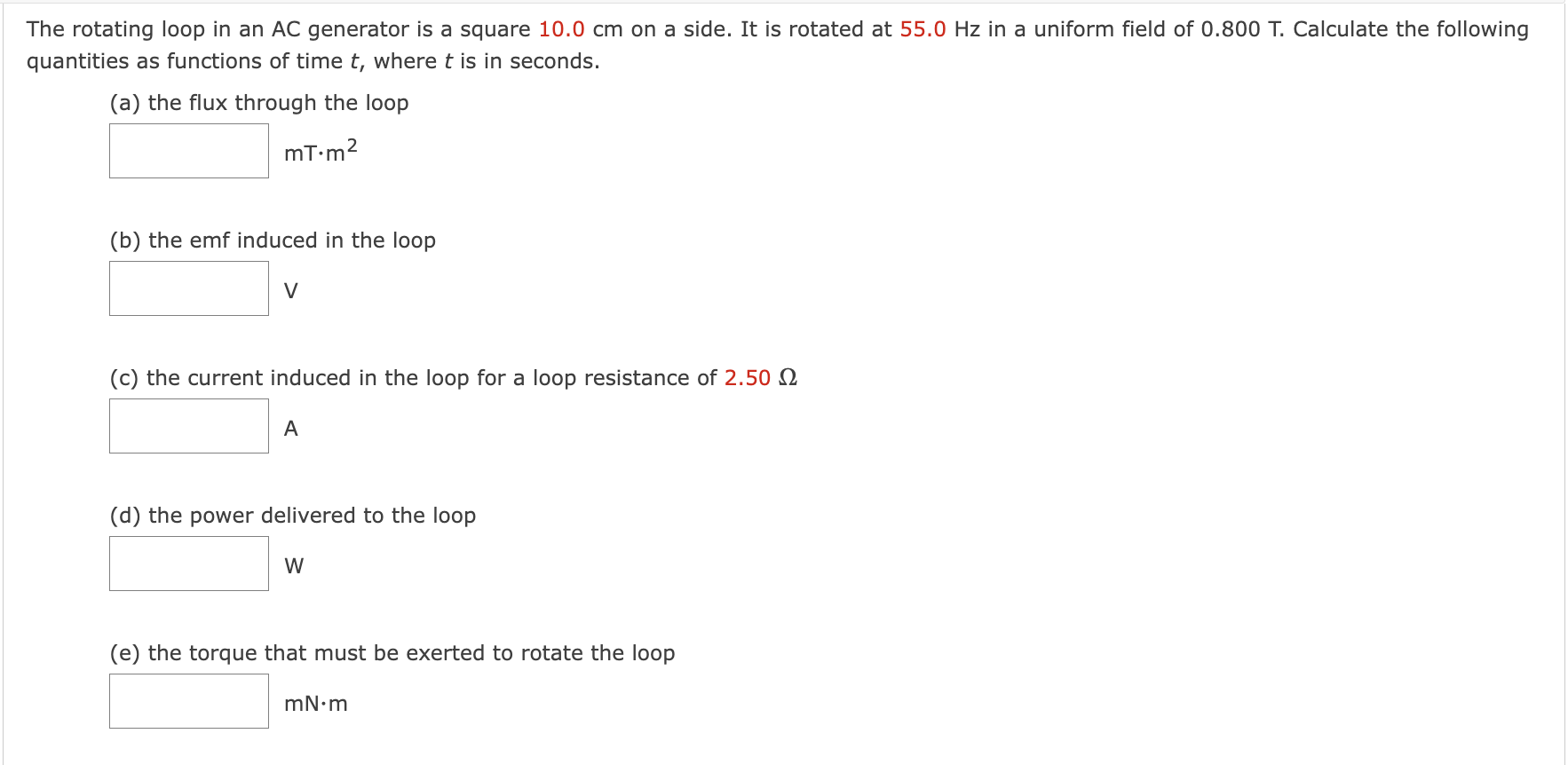 Solved The rotating loop in an AC generator is a square | Chegg.com