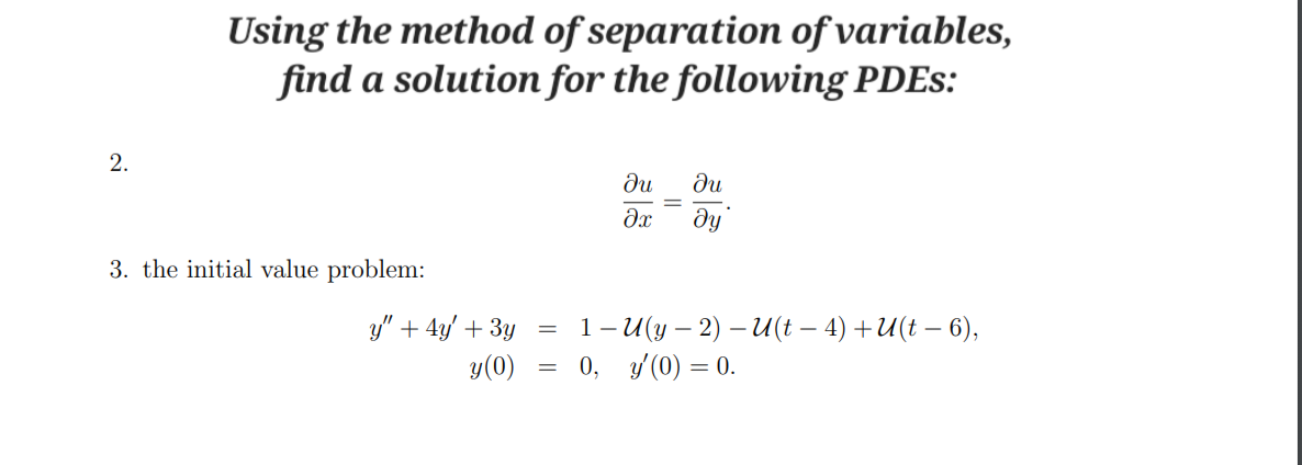 Solved Using the method of separation of variables, find a | Chegg.com