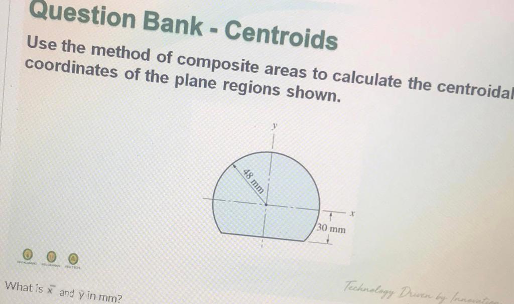 Solved Question Bank - Centroids Use the method of composite | Chegg.com
