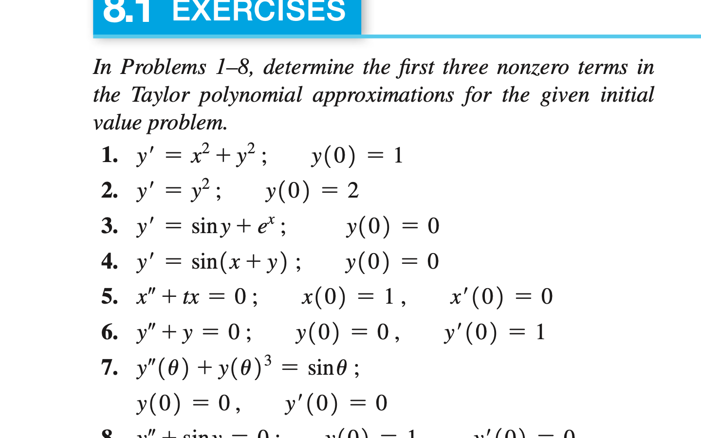 Solved In Problems 1-8, determine the first three nonzero | Chegg.com