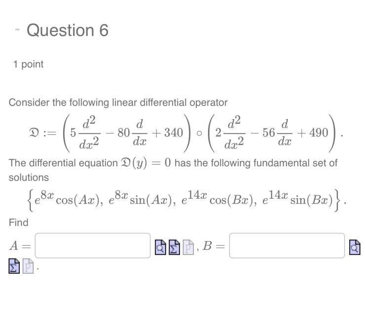 Solved Question 6 1 point d2 2 Consider the following linear | Chegg.com