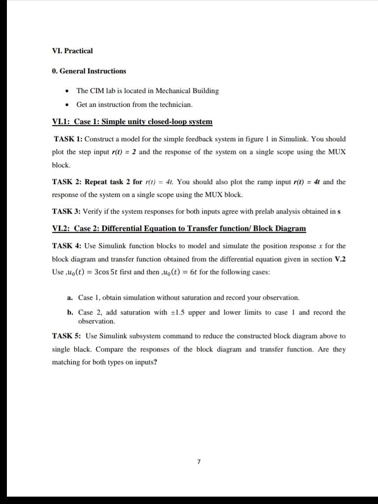 Solved VI. Practical 0. General Instructions . The CIM lab | Chegg.com