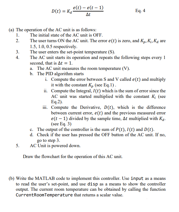 A Proportional-Integral-Derivative (PID) controller | Chegg.com