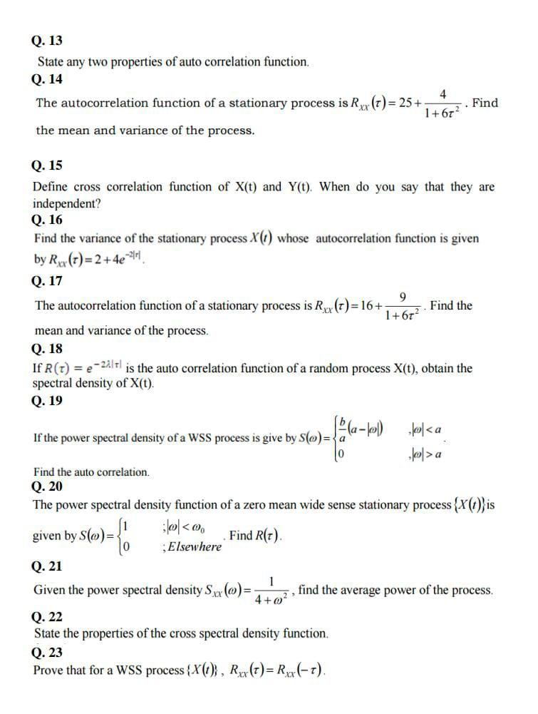 Solved Q. 13 State any two properties of auto correlation | Chegg.com