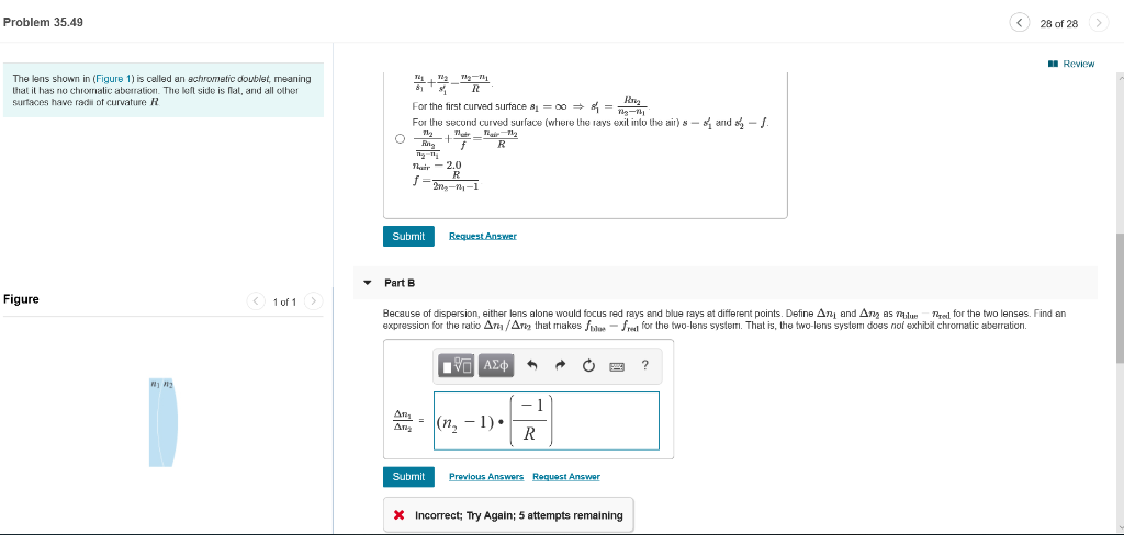 Solved A-For parallel light rays coming from the left, | Chegg.com