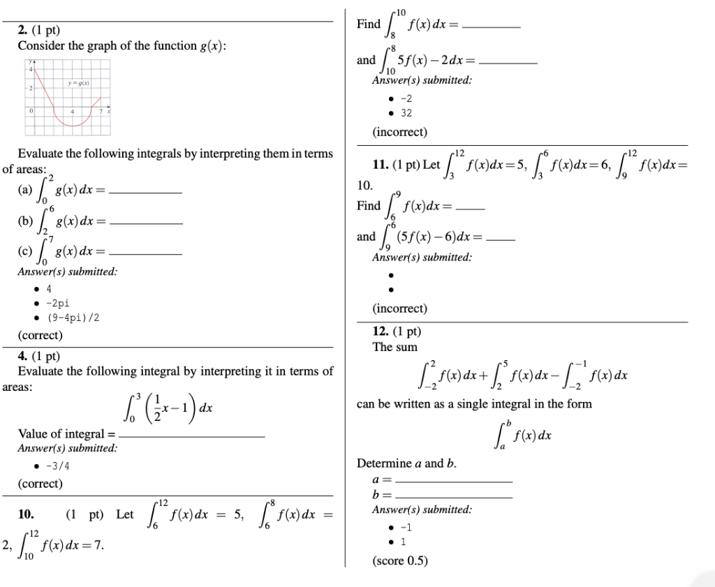 Solved 10 Find f(x)dx- 2. (1 pt) Consider the graph of the | Chegg.com Solved 10 Find f(x)dx- 2. (1 pt) Consider the graph of the | Chegg.com