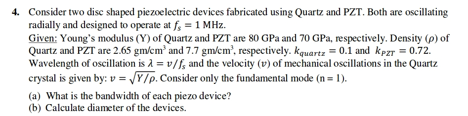 Consider two dise shaped piezoelectric devices | Chegg.com