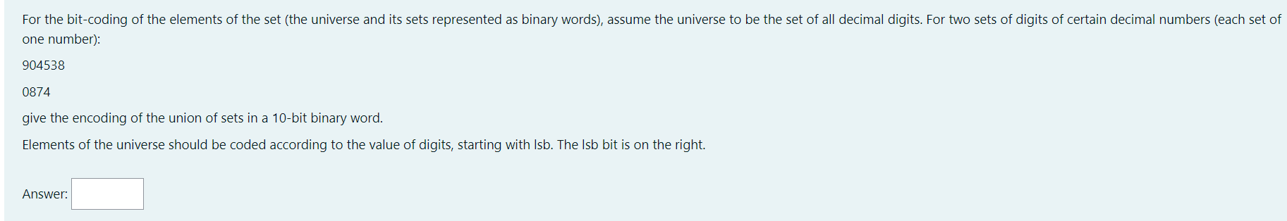 Solved one number): 904538 0874 give the encoding of the | Chegg.com