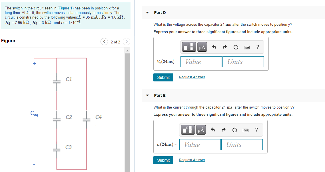 Solved Constants Part A The switch in the circuit seen in | Chegg.com