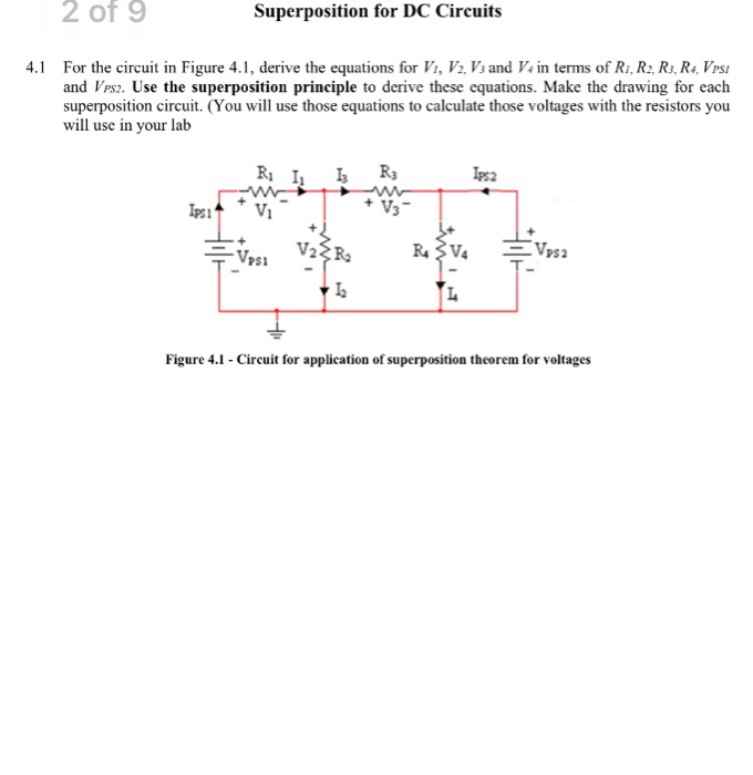 Solved 2 of 9 Superposition for DC Circuits 4.1 For the | Chegg.com