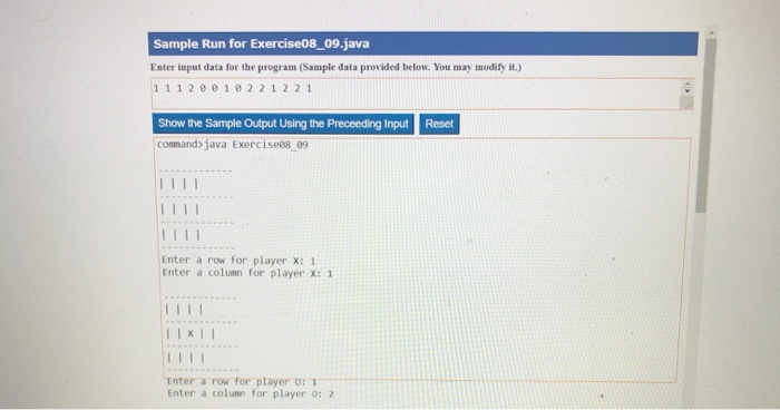 Solved Code and upload Exercises 8.9 (Game: Tic-Tac-Toe) for | Chegg.com