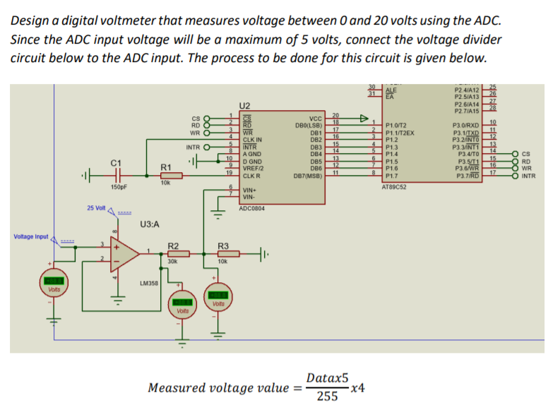 Design a digital voltmeter that measures voltage | Chegg.com
