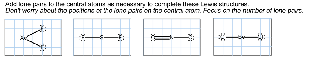 Solved Complete these structures by adding electrons, in | Chegg.com