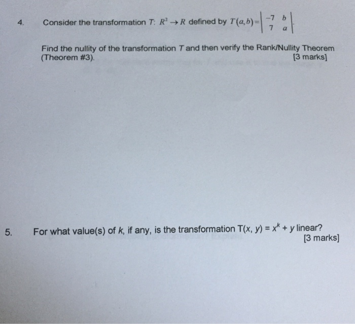 Solved Consider the transformation T: R^2 rightarrow R | Chegg.com