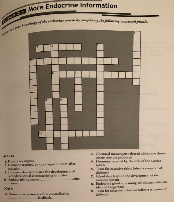 Solved 10 12 ACROSS glands 3. Endocrine glands are known as | Chegg.com