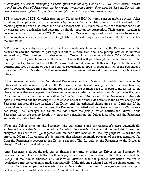 Solved Municipality of Paris is developing a mobile | Chegg.com