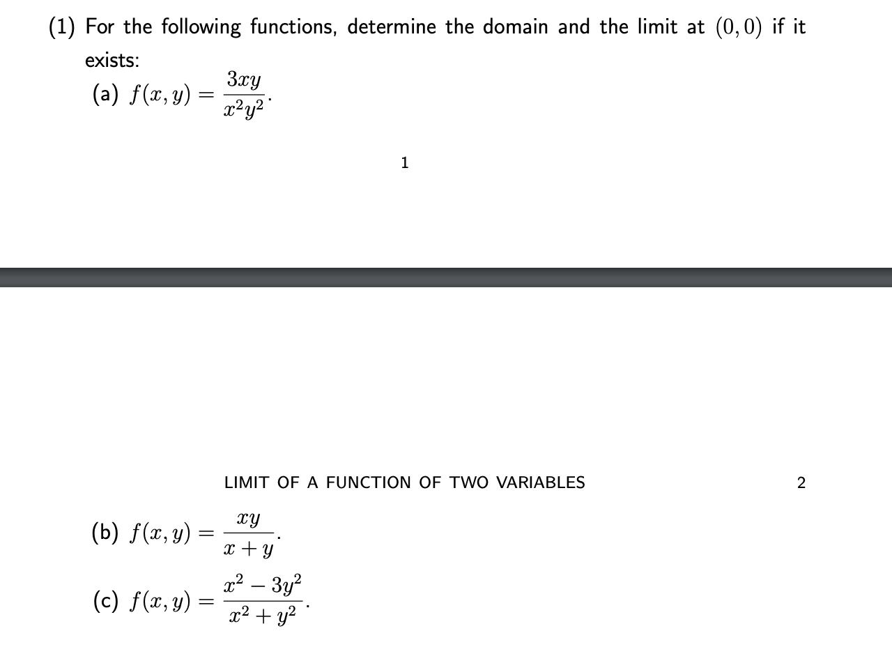 Solved (1) ﻿For the following functions, determine the | Chegg.com
