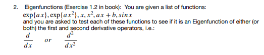 Solved 2. Eigenfunctions (Exercise 1.2 in book): You are | Chegg.com