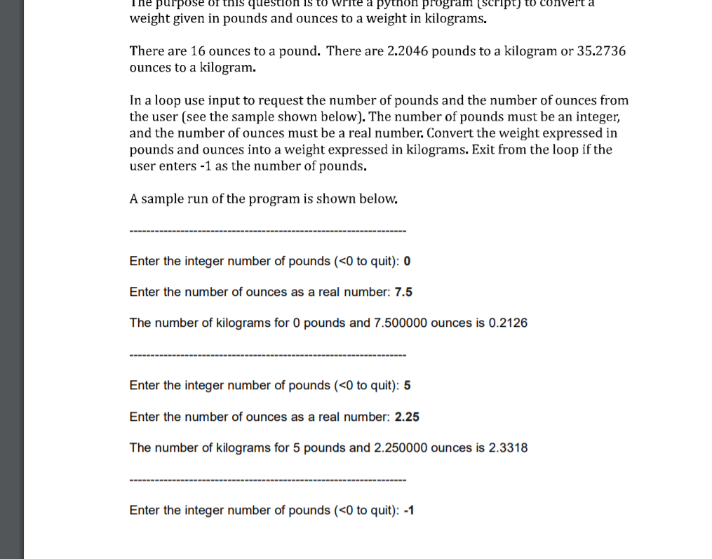 Solved The purpose of this question is to write a python | Chegg.com