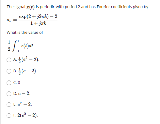 Solved The signal z(t) is periodic with period 2 and has | Chegg.com