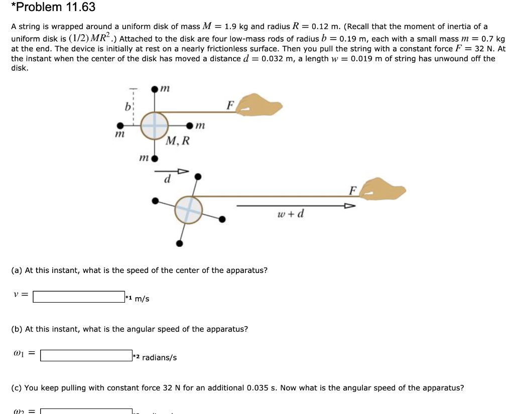 Solved *Problem 11.63 A string is wrapped around a uniform | Chegg.com