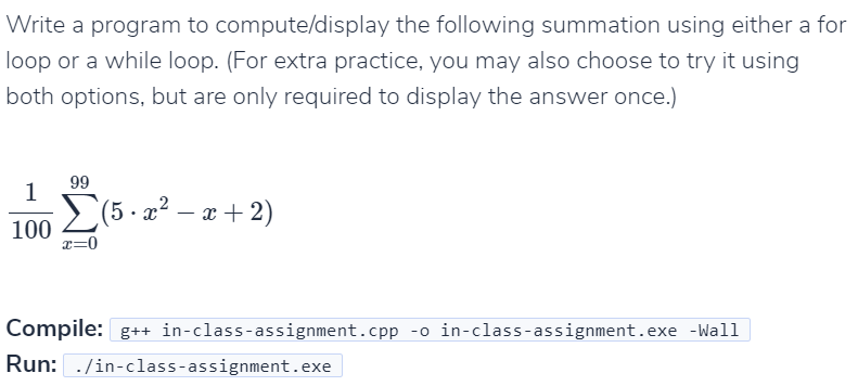 Solved Write a program to compute/display the following | Chegg.com