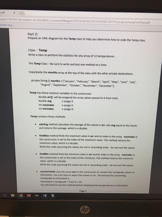 Solved Project Five The Temperature Statistics Problem Write | Chegg.com