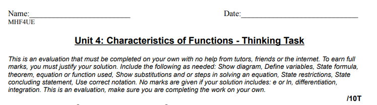 Solved This is an evaluation that must be completed on your | Chegg.com