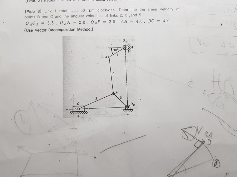 Solved [prob 3] Link 1 Rotates At 50 Rpm Clockwise