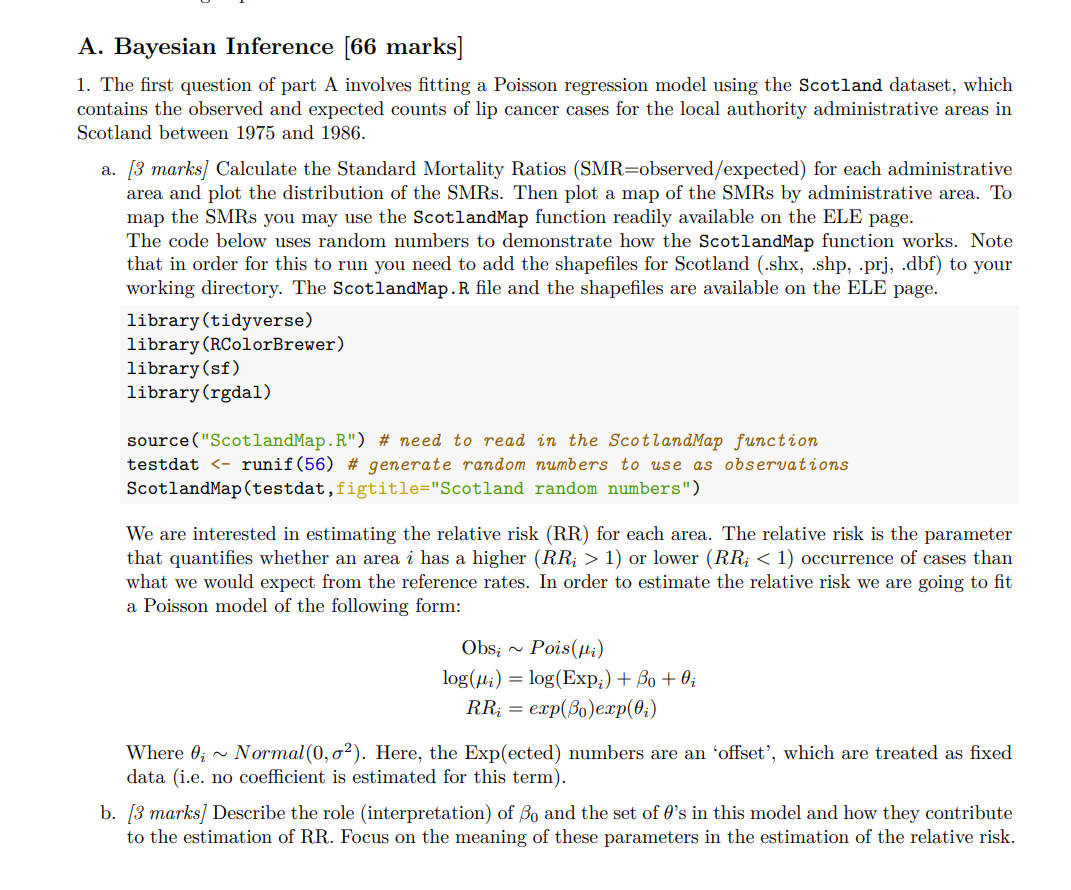 Bayesian Inference [66 marks] 'he first question of | Chegg.com