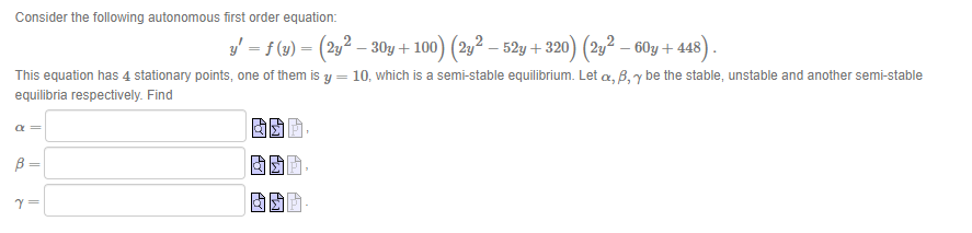 Solved Consider the following autonomous first order | Chegg.com