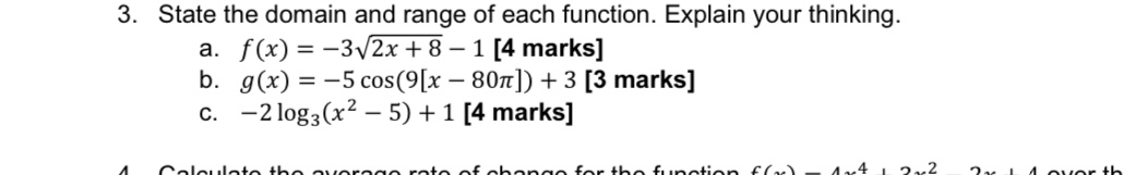 Solved state the domain and range of each function. Explain | Chegg.com