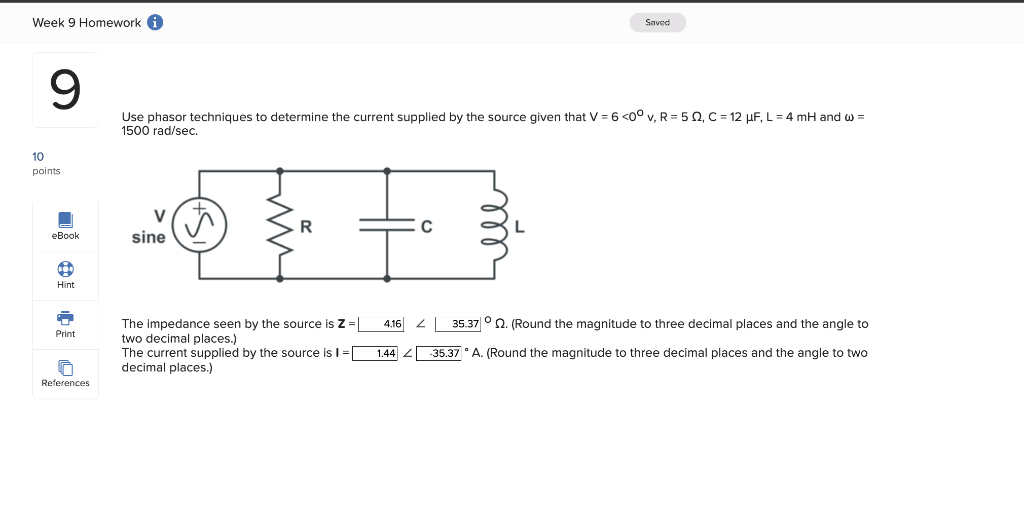 Solved Use phasor techniques to determine the current | Chegg.com