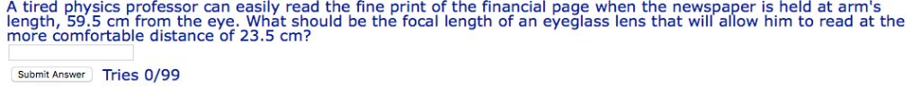 Solved A tired physics professor can easily read the fine | Chegg.com