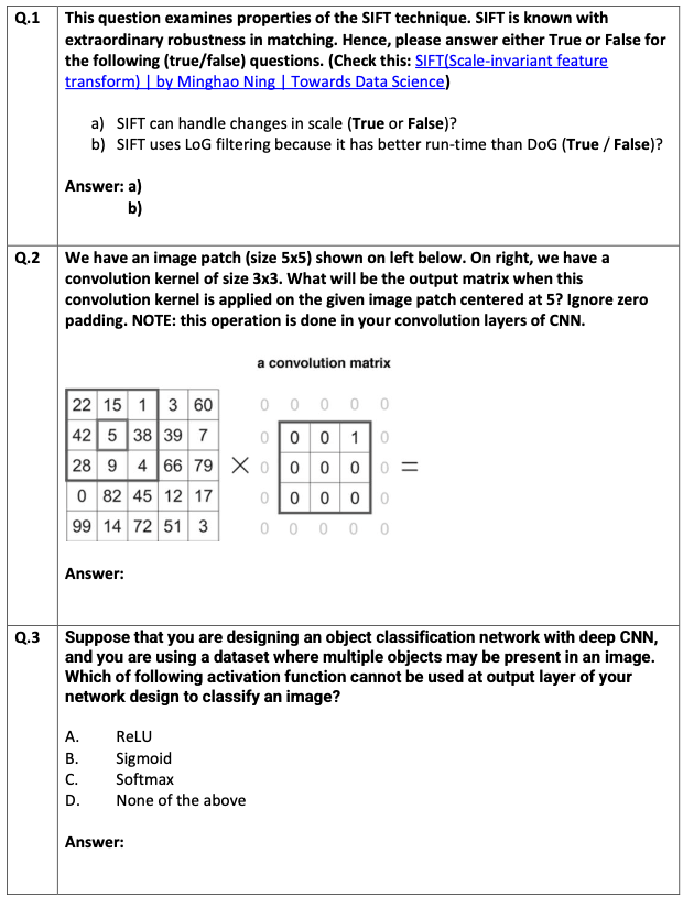Solved Q.1 This question examines properties of the SIFT | Chegg.com