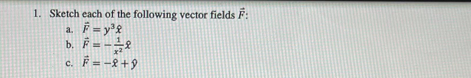Solved 1. Sketch each of the following vector fields F : a. | Chegg.com