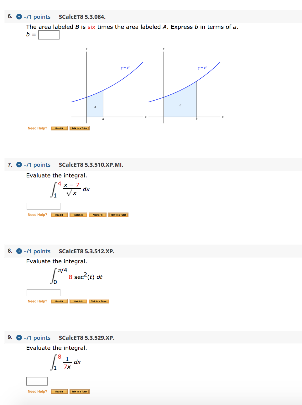 Solved 6. -/1 points SCalcET8 5.3.084. The area labeled B is | Chegg.com Solved 6. -/1 points SCalcET8 5.3.084. The area labeled B is | Chegg.com