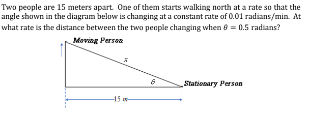 Solved Two people are 15 meters apart. One of them starts | Chegg.com