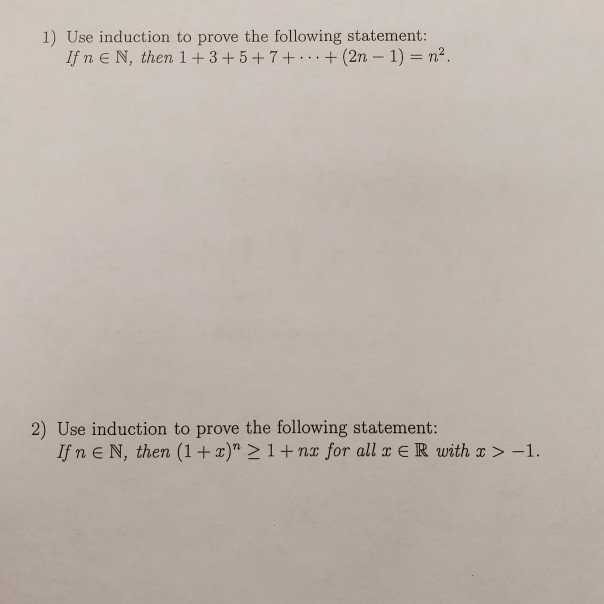 Solved 1) Use induction to prove the following statement: If | Chegg.com Solved 1) Use induction to prove the following statement: If | Chegg.com