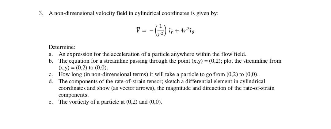 Solved A non-dimensional velocity field in cylindrical | Chegg.com