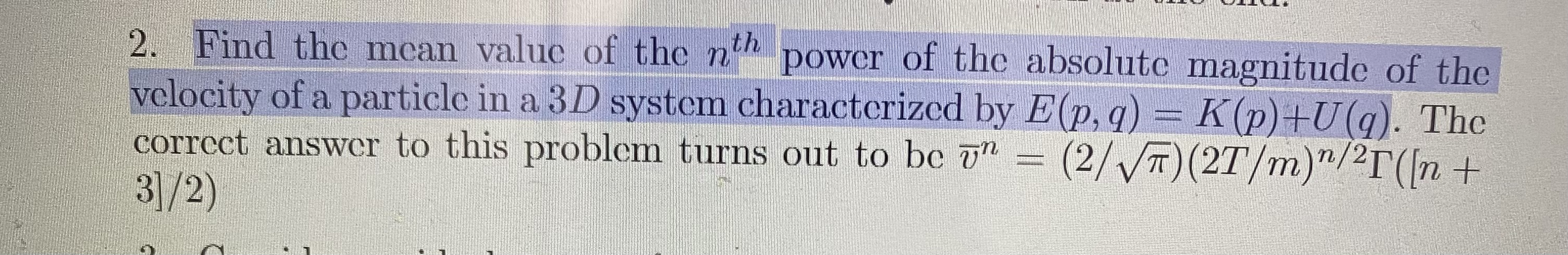 Solved 2. Find the mean value of the nth power of the | Chegg.com
