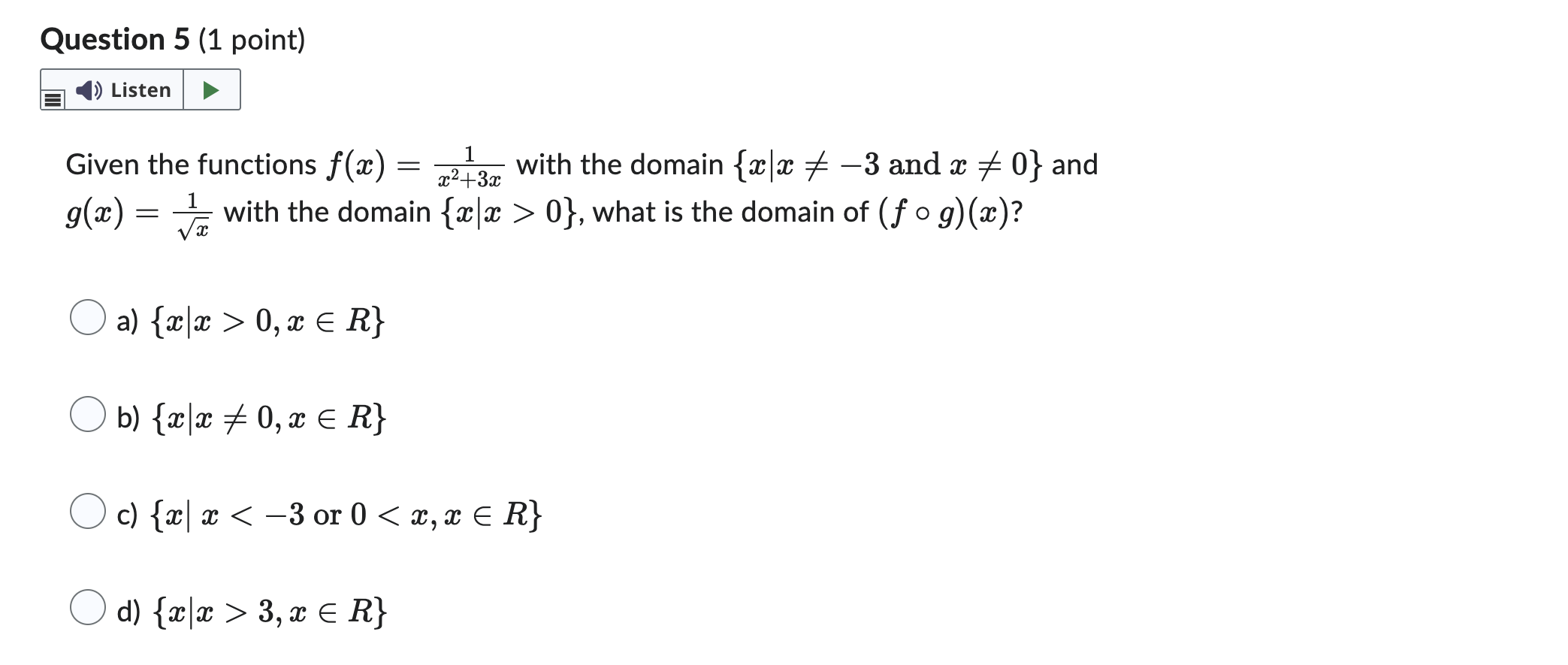 Solved Given the functions f(x)=x2+3x1 with the domain | Chegg.com