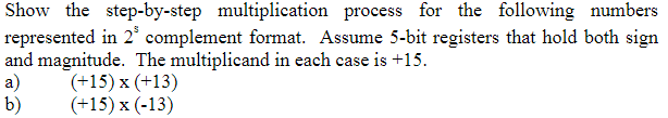 Solved Show the step-by-step multiplication process for the | Chegg.com